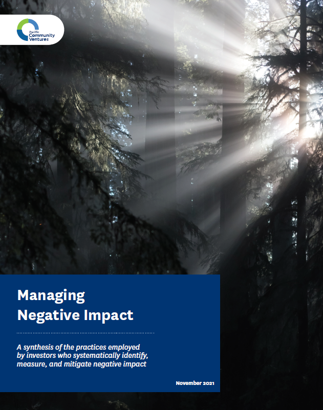 Managing Negative Impact — Pacific Community Ventures